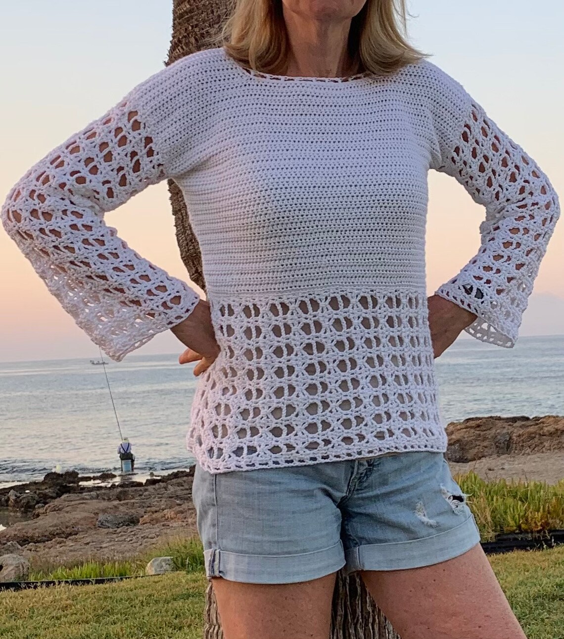 Crochet Pattern Simple Cyprus Summer Crochet Sweater Pattern - Etsy