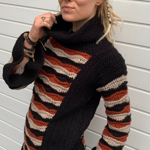 Crochet Pattern, Wave After Wave Crochet Sweater Pattern, Women's ...