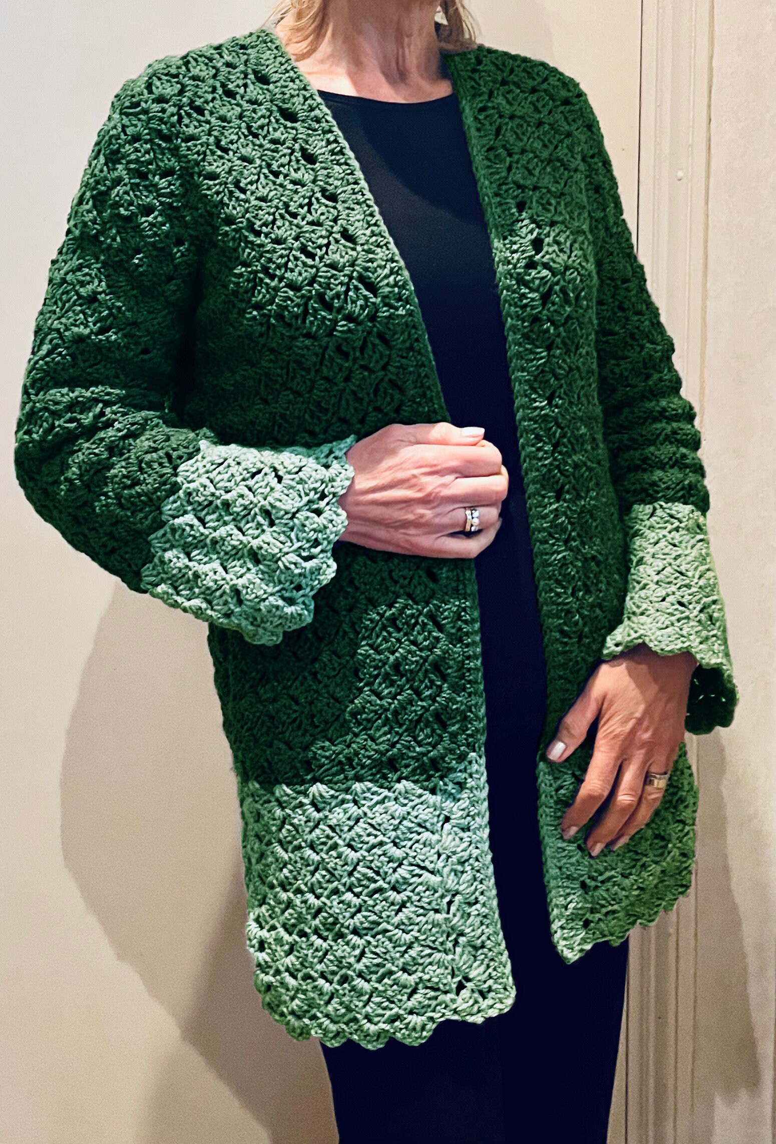 Johanna Two Toned Cardigan, Crochet Pattern, English USA & Dutch ...