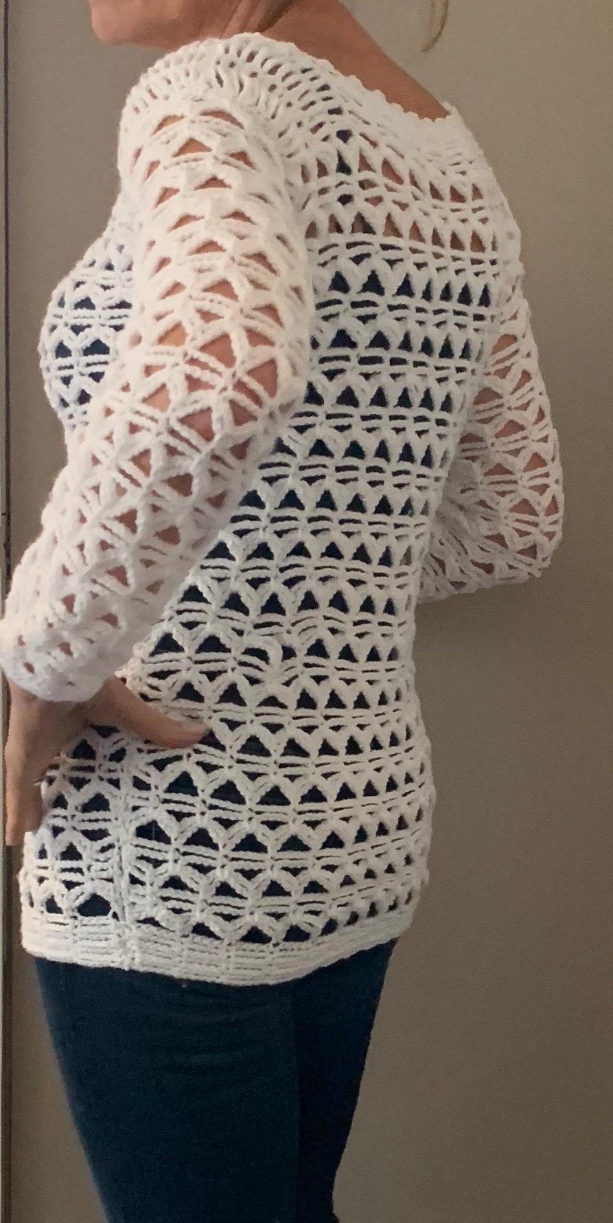 Caught in Triangles Sweater Women's Crochet Pattern Sizes - Etsy