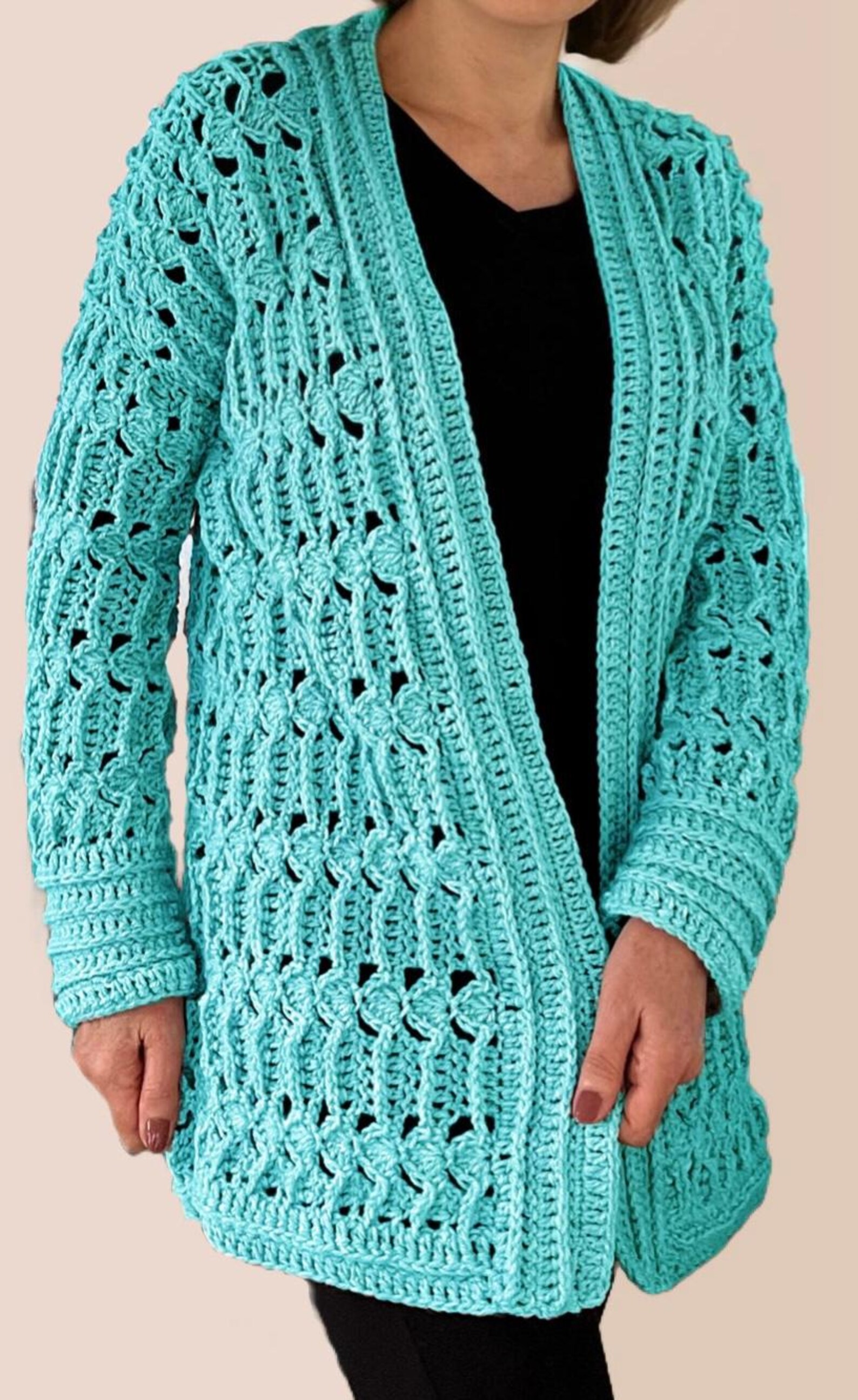 Arlo Rose Cardi - Crochet PATTERN - English USA - Etsy