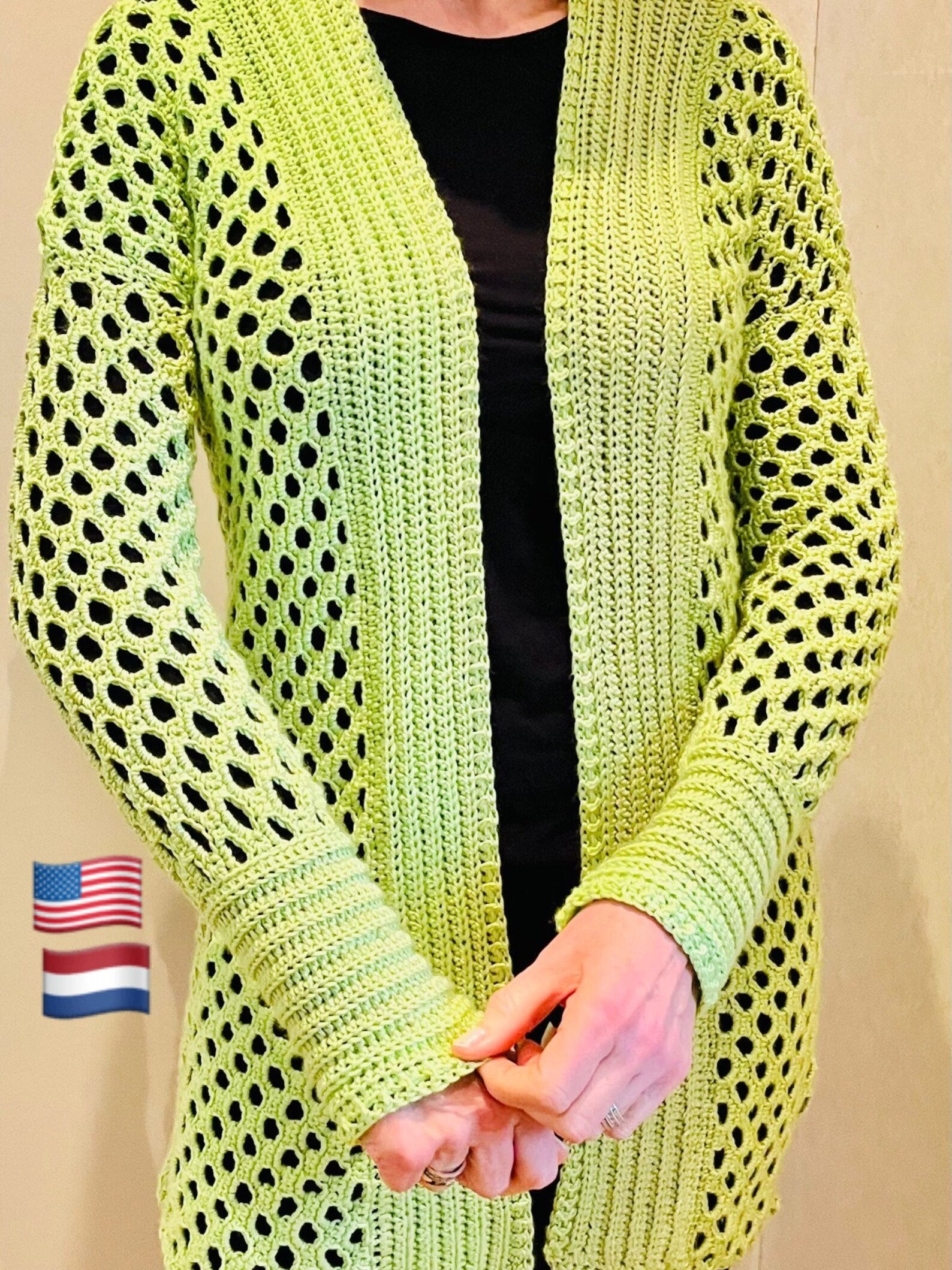 Holey Moley Cardi, Crochet Pattern, Cardigan Pattern, English USA ...