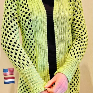 Holey Moley Cardi, Crochet Pattern, Cardigan Pattern, English USA ...