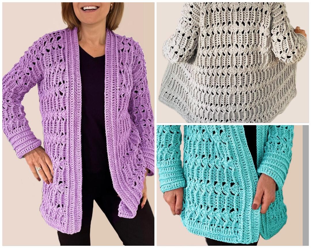 Arlo Rose Cardi - Crochet PATTERN - English USA - Etsy