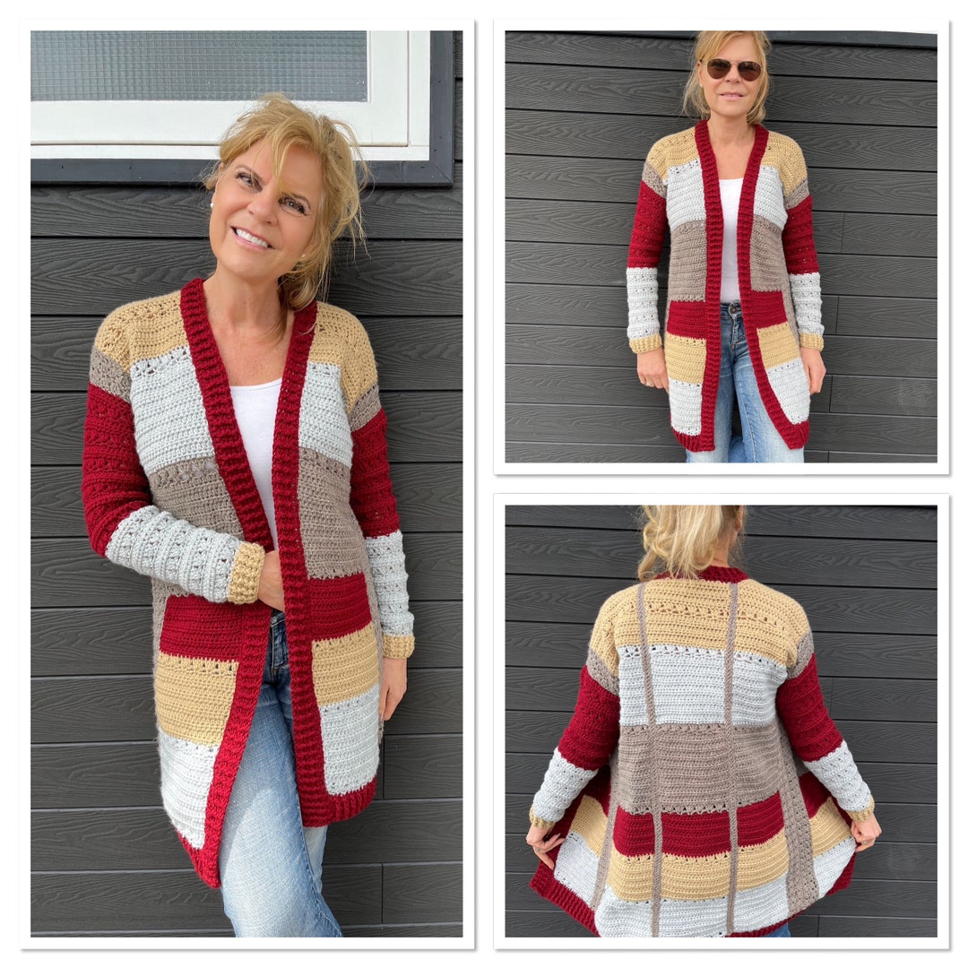 Cardi From the Block - Cardigan - Crochet PATTERN - English USA - Etsy
