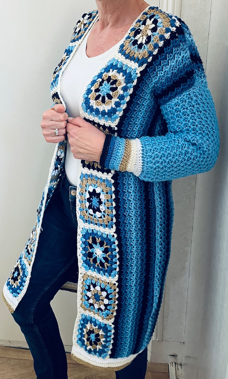 Long Square Affair Crochet Jacket, English Crochet Pattern USA & Dutch ...