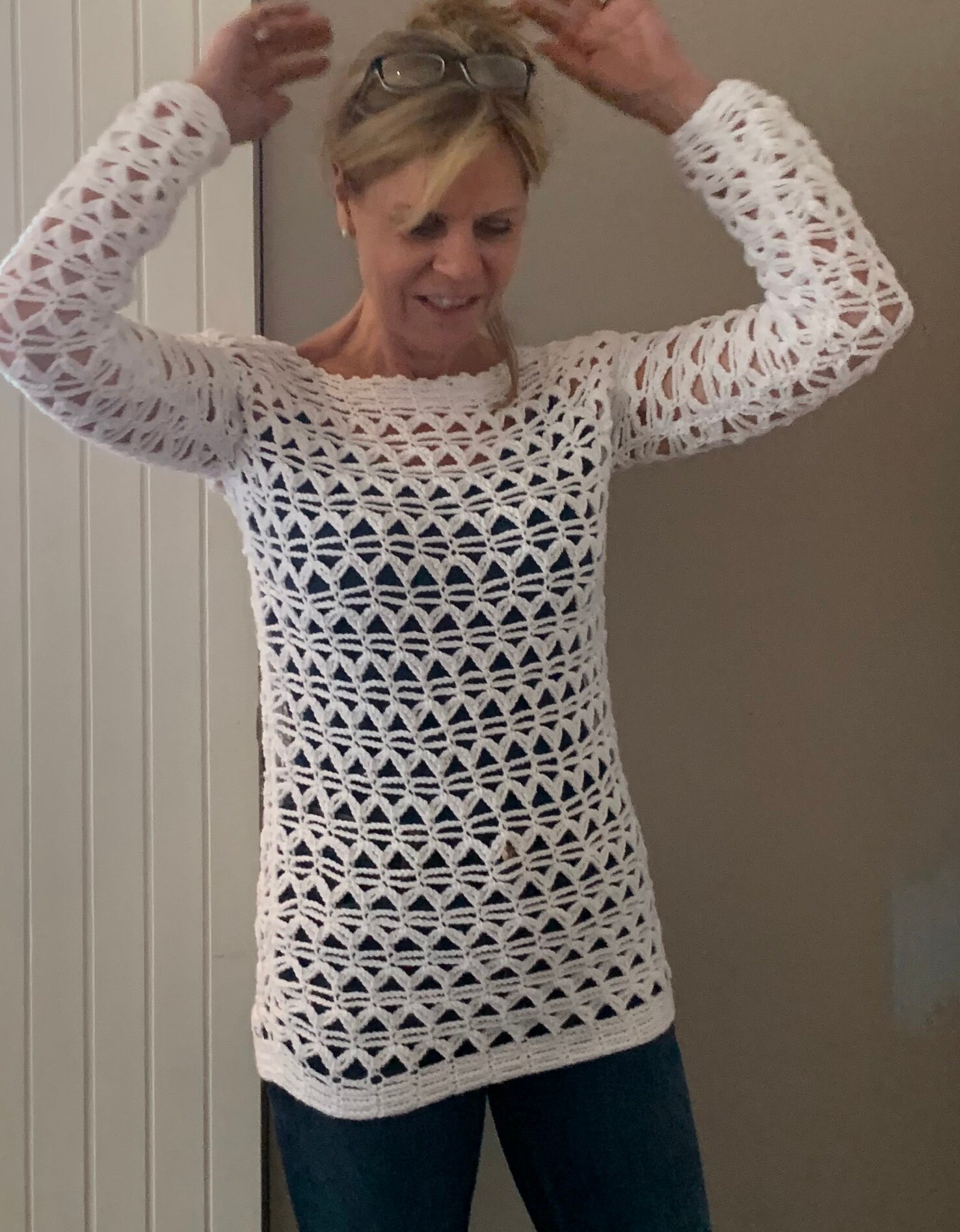 Caught in Triangles Sweater Women's Crochet Pattern Sizes - Etsy