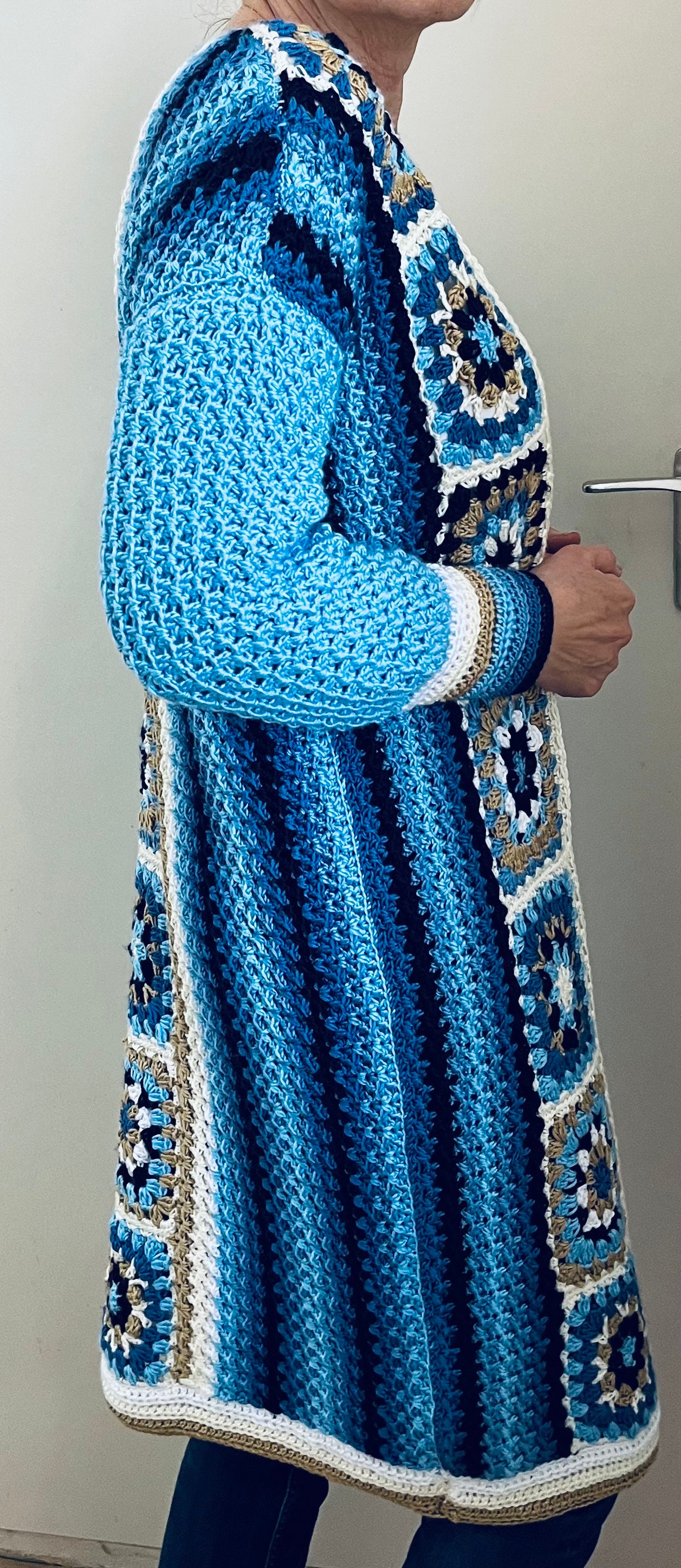 Long Square Affair Crochet Jacket, English Crochet Pattern USA & Dutch ...