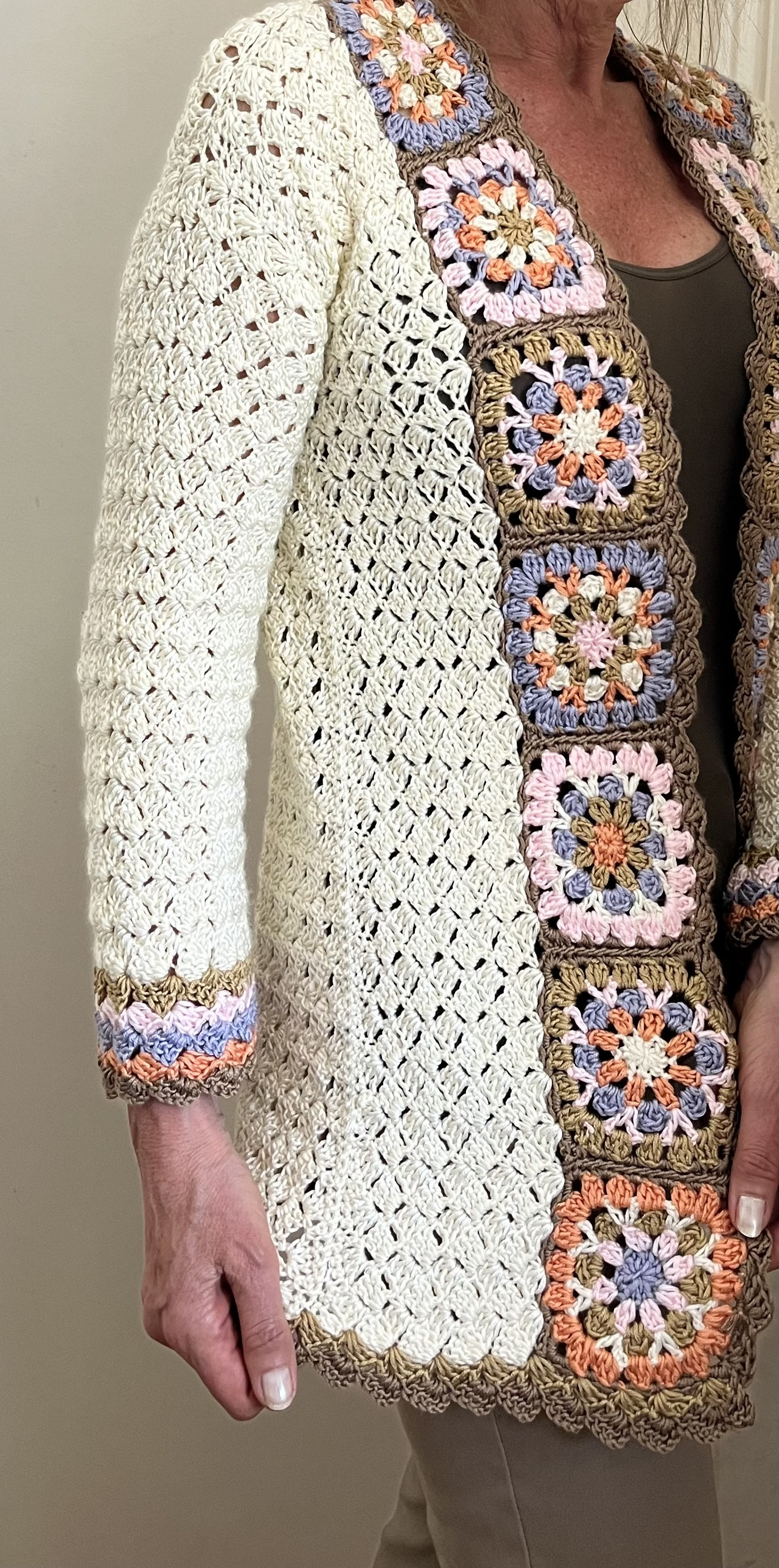 Grand Canary Cardi, Crochet Pattern, English USA & Dutch, Granny Square ...