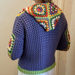 Short Square Affair Jacket, Crochet Pattern English USA & Dutch, Granny Square Cardigan, Granny ...