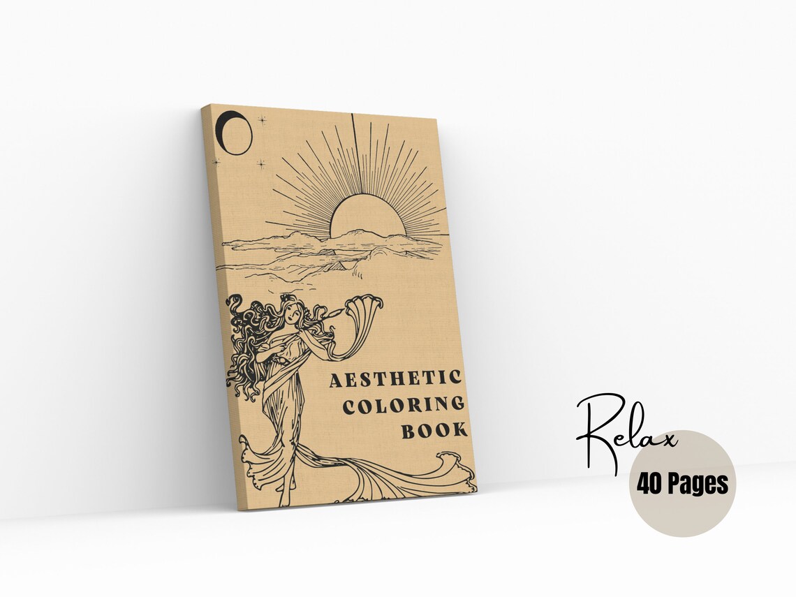 Coloring Book-aesthetic Coloring Book Stress Coloring | Etsy