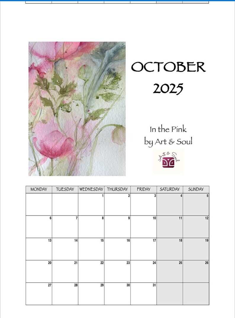 2025 Art Calendar - Etsy