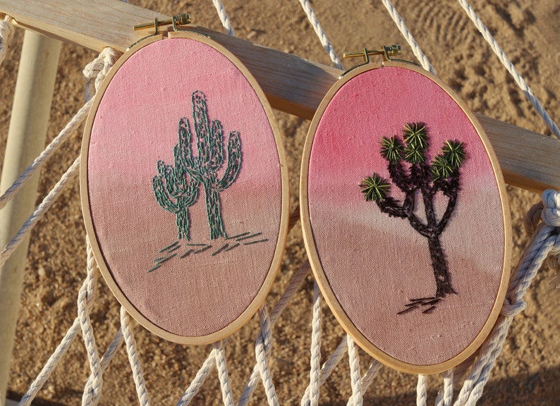 Joshua Tree Embroidery Hoop Desert Embroidery Art Landscape - Etsy