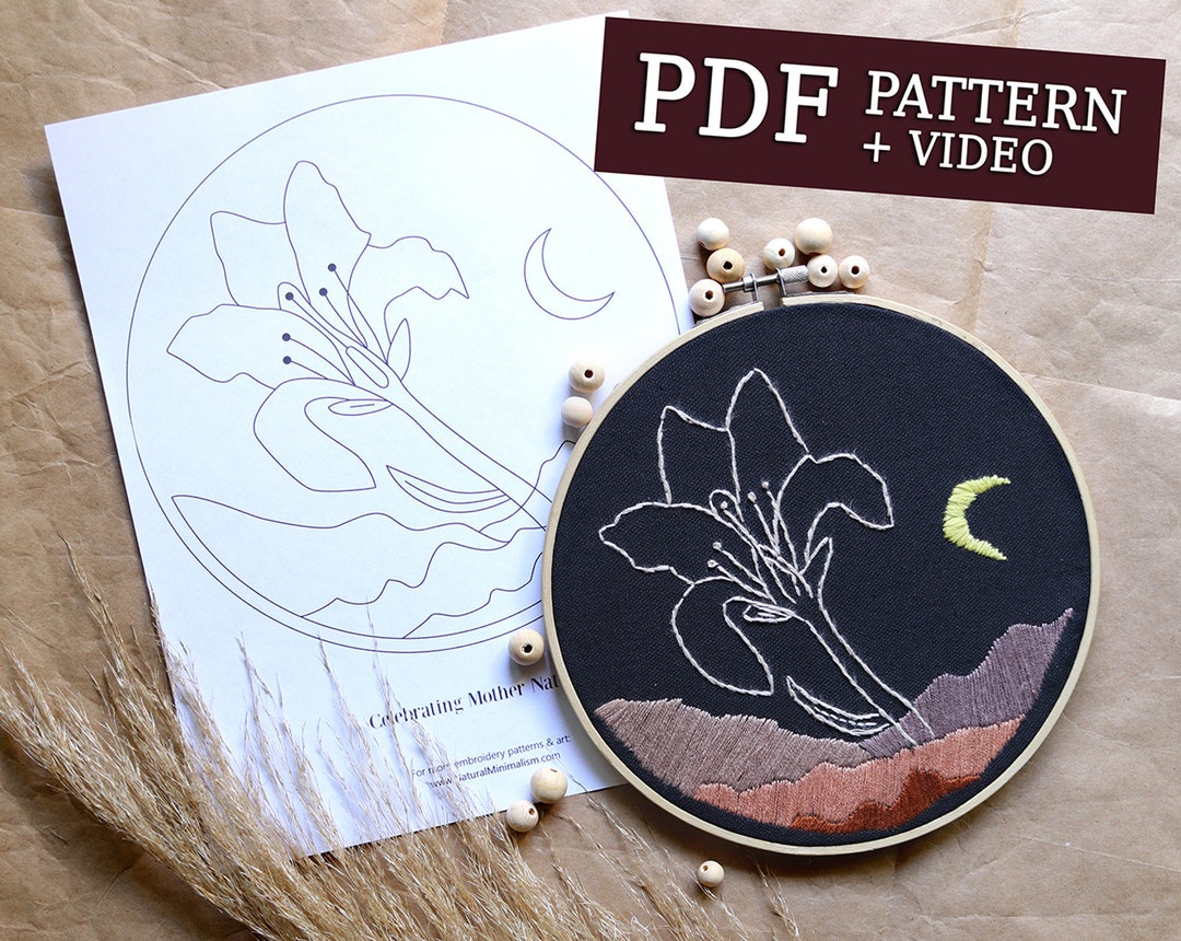 Desert Embroidery Pattern PDF Download +instructions and Video Tutorial ...