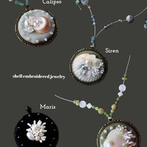 Beaded Shell Medallion Necklace Calypso, Shell Statement Necklace ...