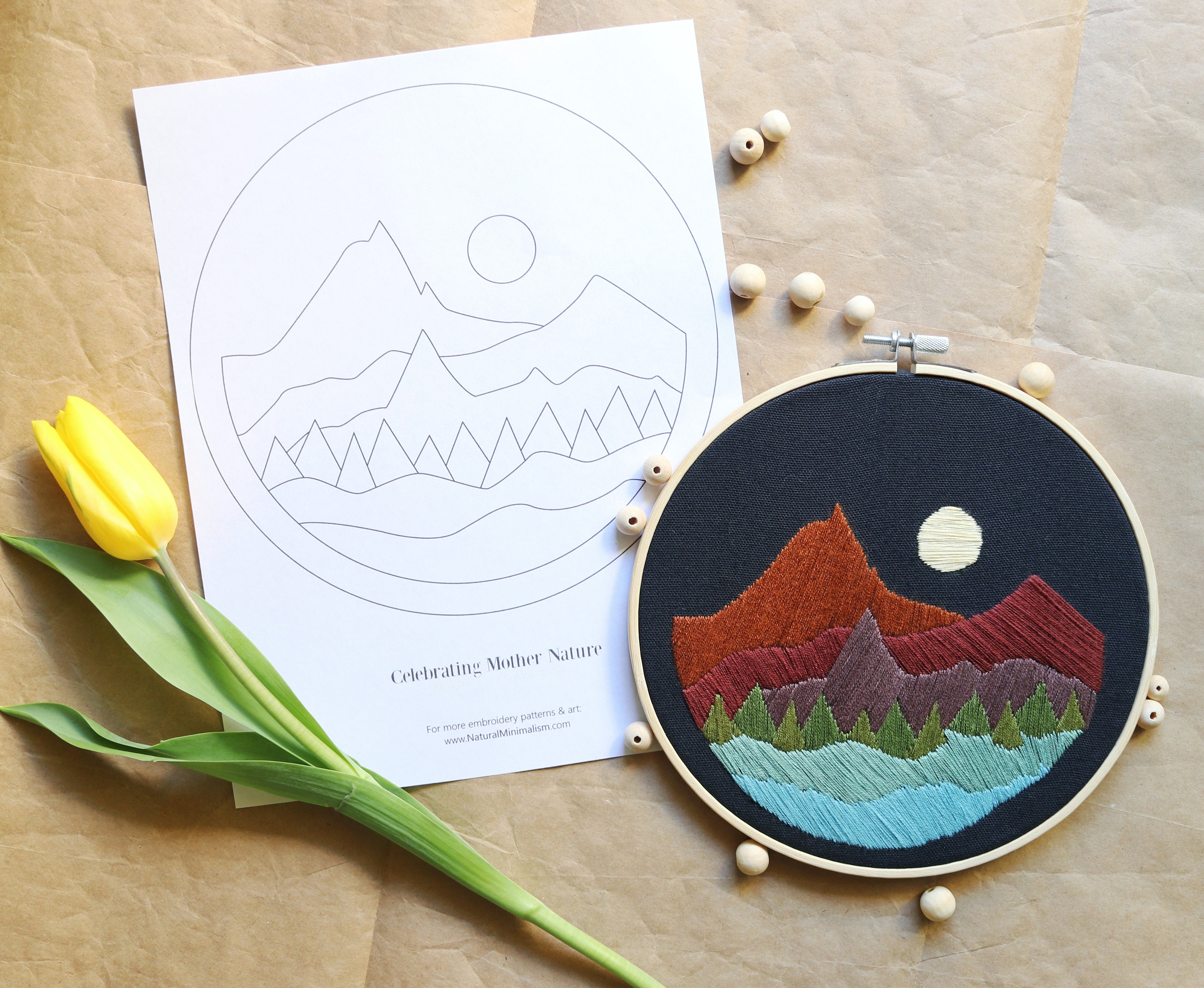Mountain Embroidery Pattern PDF Download video - Etsy
