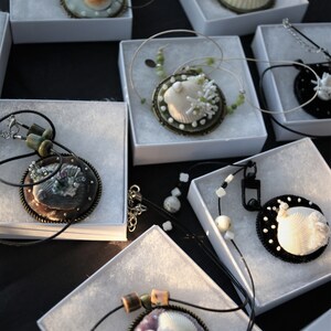 Beaded Shell Medallion Necklace Triton, Shell Statement Necklace ...