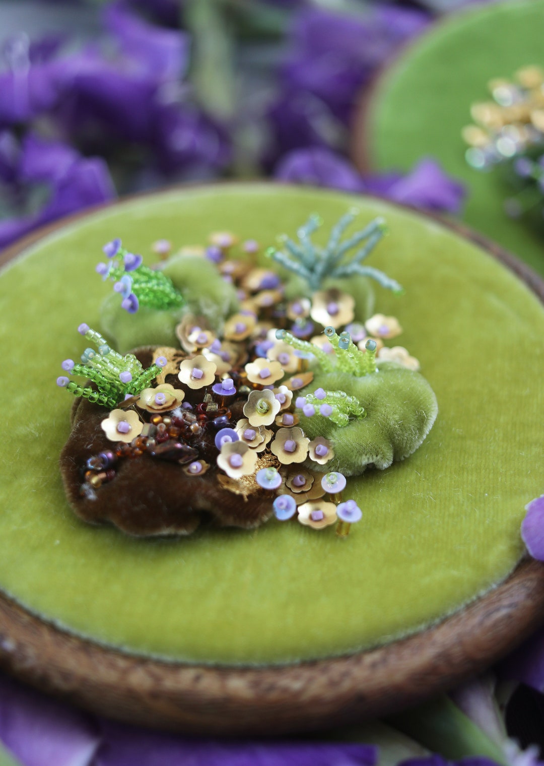 Floral Embroidery Art, Moss Embroidery Art, Modern 3D Embroidery ...