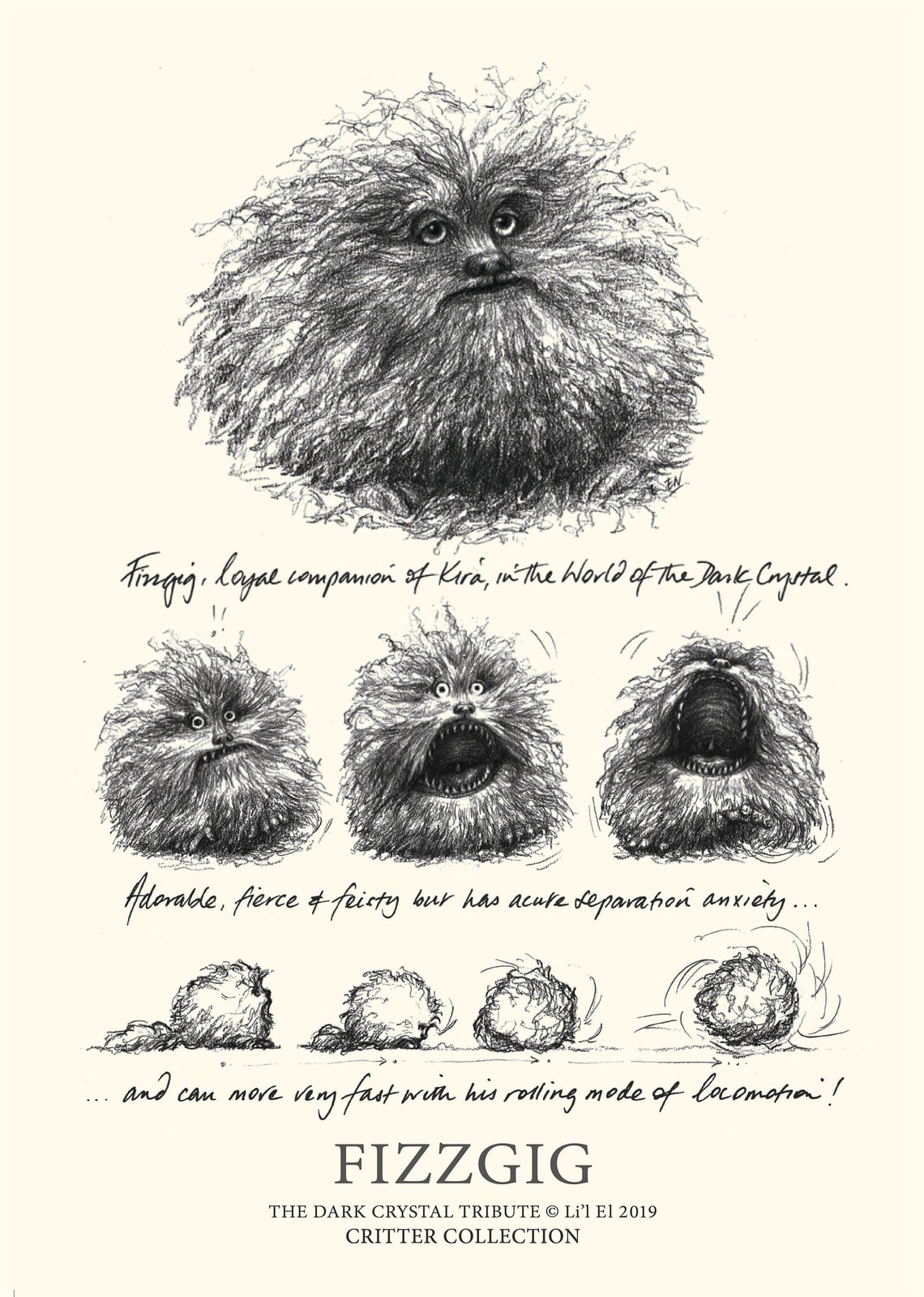 A5 Fizzgig Print. the Dark Crystal Tribute. Gelfling | Etsy