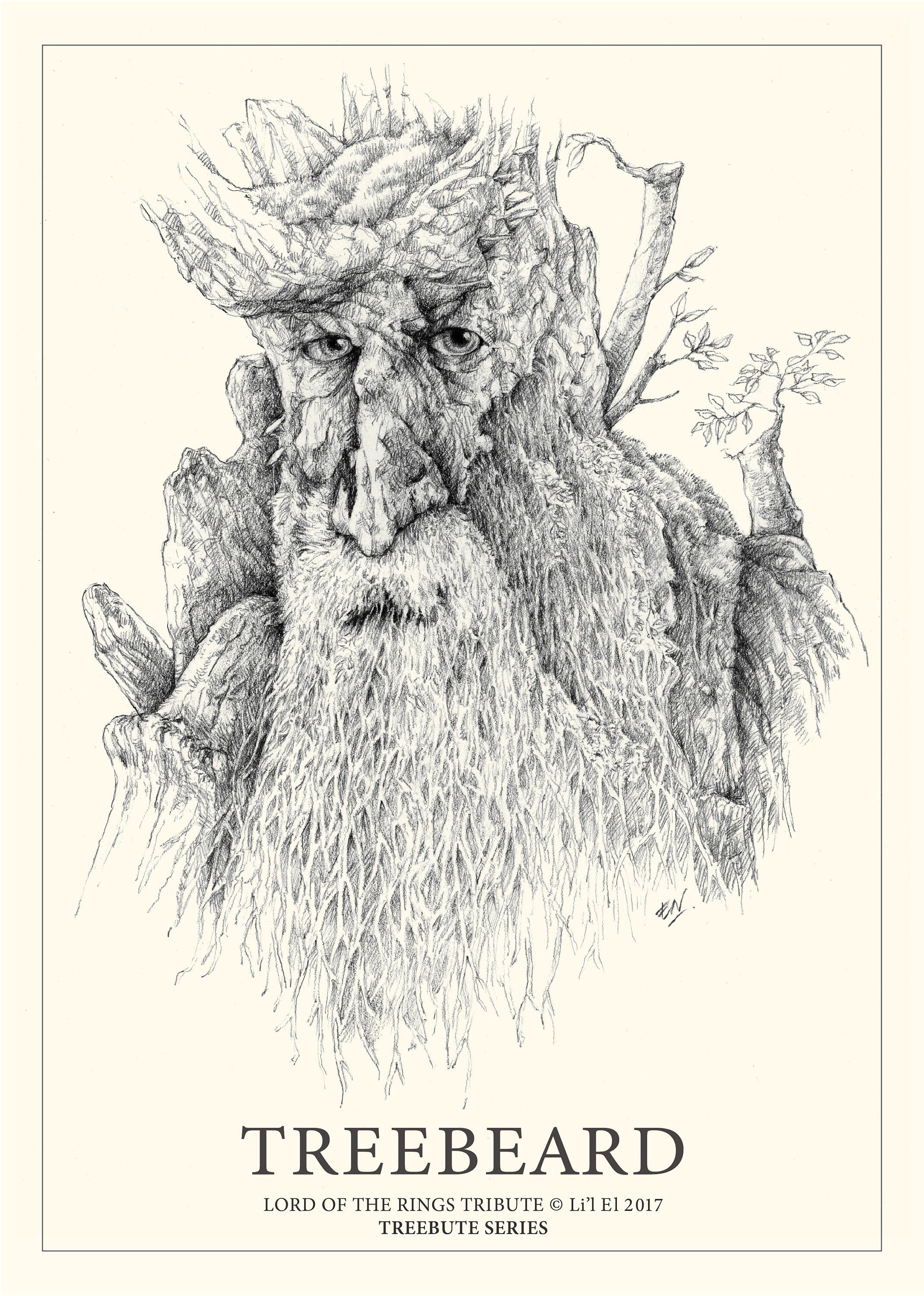Buy A5 Treebeard Print. Lord of the Rings Tribute. ENT Portrait. Online ...