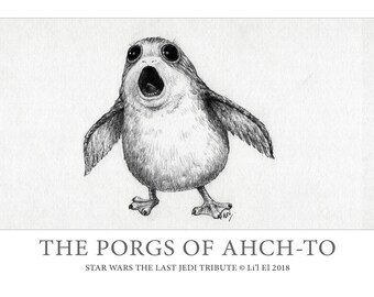 A4 Porg Poster. Star Wars the Last Jedi Tribute. - Etsy