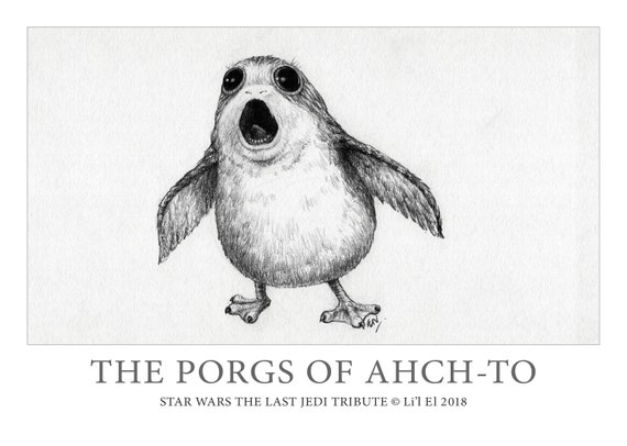 A4 Screaming Porg Poster. Star Wars the Last Jedi Tribute. - Etsy