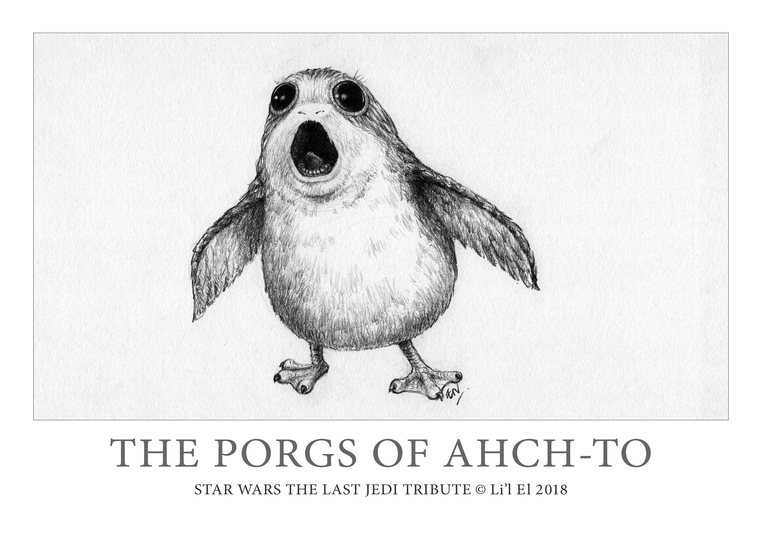 A4 Screaming Porg Poster. Star Wars the Last Jedi Tribute. - Etsy