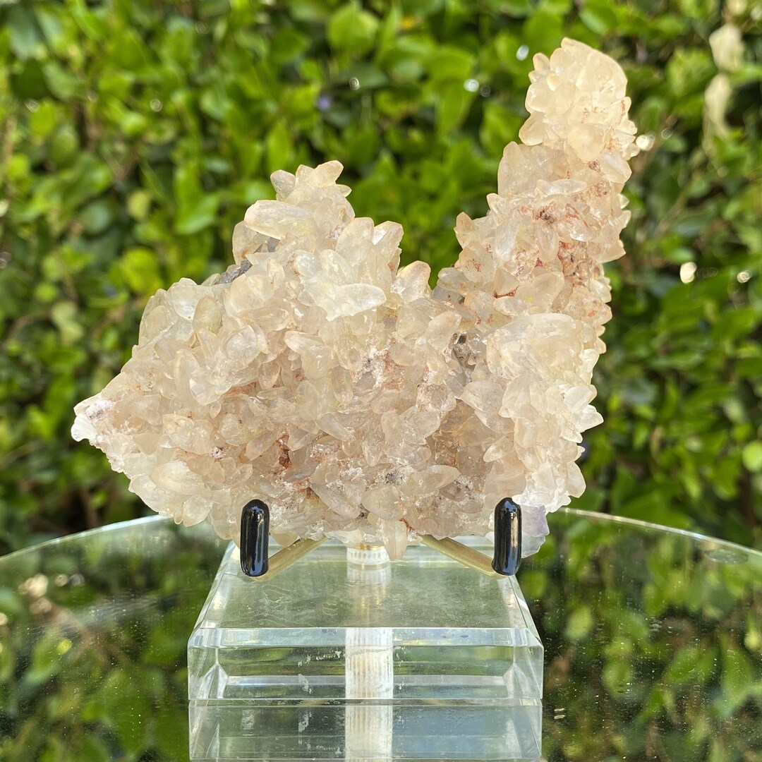 462g 13x9x6cm Spiky Calcite Frost Covered Grey Fluorite From ...