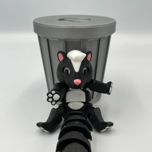 Trash Skunk Articulating Fidget Toy - Includes Trash Can and Lid - ADHD ...