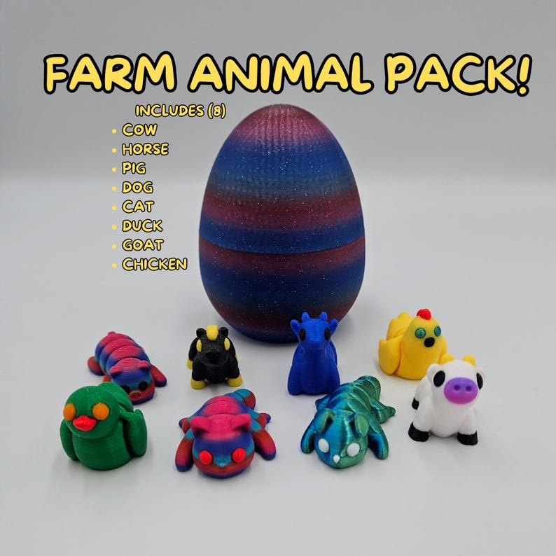Mystery Mini Animal Packs - 3D Printed Articulating Figurines 30 ...