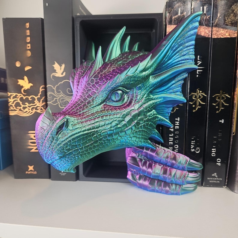 Sea Serpent Head & Tail Bookend Set | 2-piece Fantasy Book Nook Decor ...