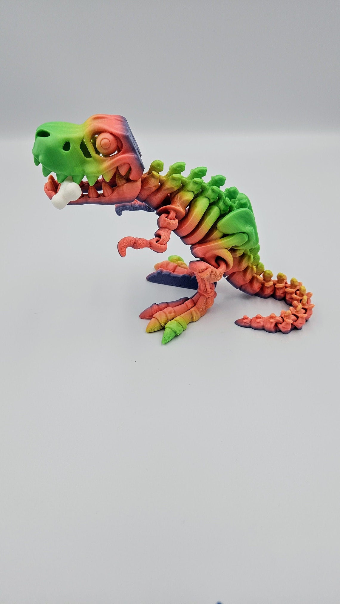 Flexi T-rex Fidget - Flexible Rexi With Bone 3D Printed Articulated ...