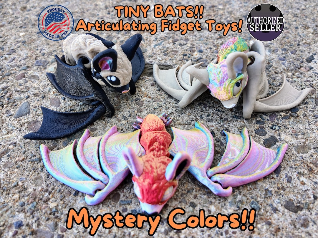 7" Tiny Bat Articulating Fidget Toy - Halloween-themed Decor - Desktop ...