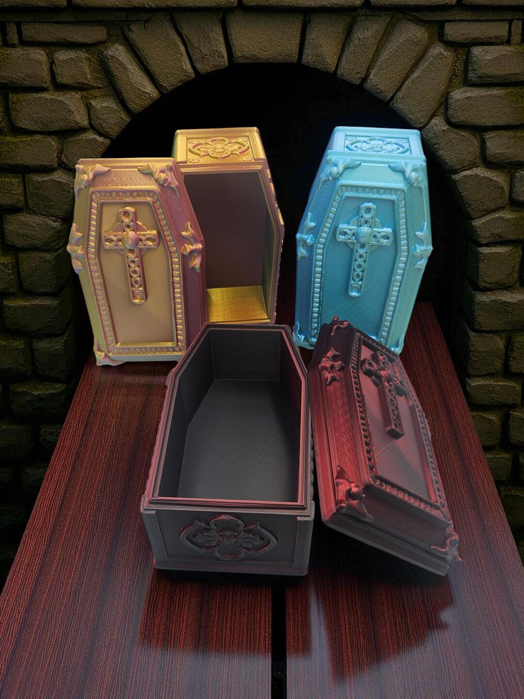Coffin Display Container – Gothic Halloween Decor – Spooky Creepy ...
