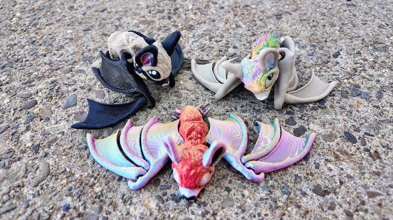 7" Tiny Bat Articulating Fidget Toy - Halloween-themed Decor - Desktop ...