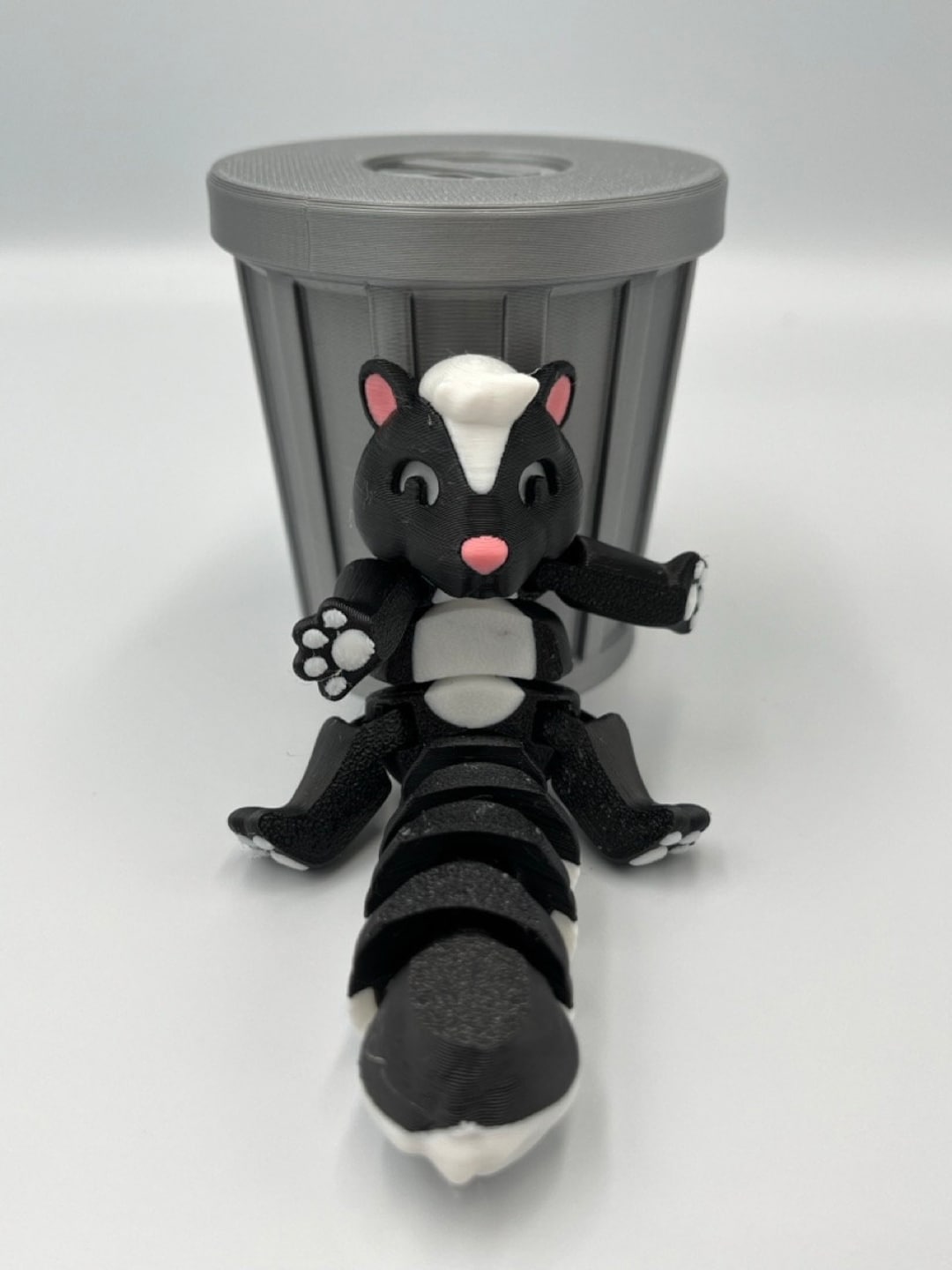 Trash Skunk Articulating Fidget Toy - Includes Trash Can and Lid - ADHD ...