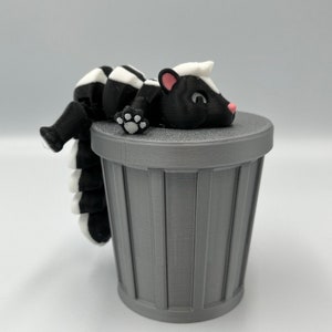 Trash Skunk Articulating Fidget Toy - Includes Trash Can and Lid - ADHD ...