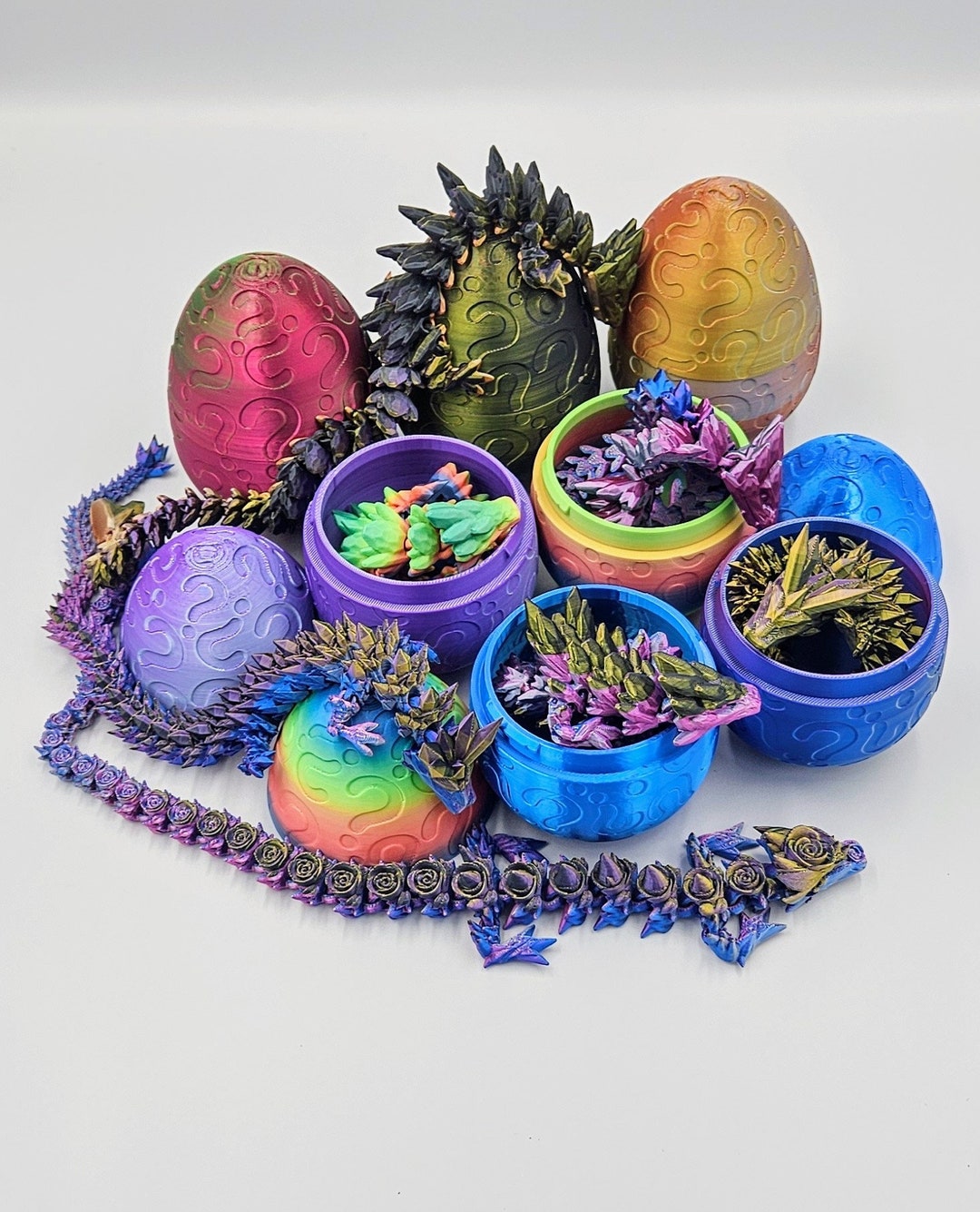 Mystery Dragon Egg Articulating Dragon Fidget Toy 3D Printed Flexi ...