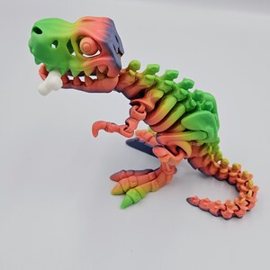 Flexi T-rex Fidget Flexible Rexi With Bone 3D Printed Articulated Toys ...