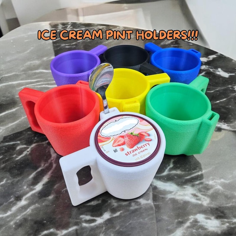 Ice Cream Pint Holder 3d Print - Etsy