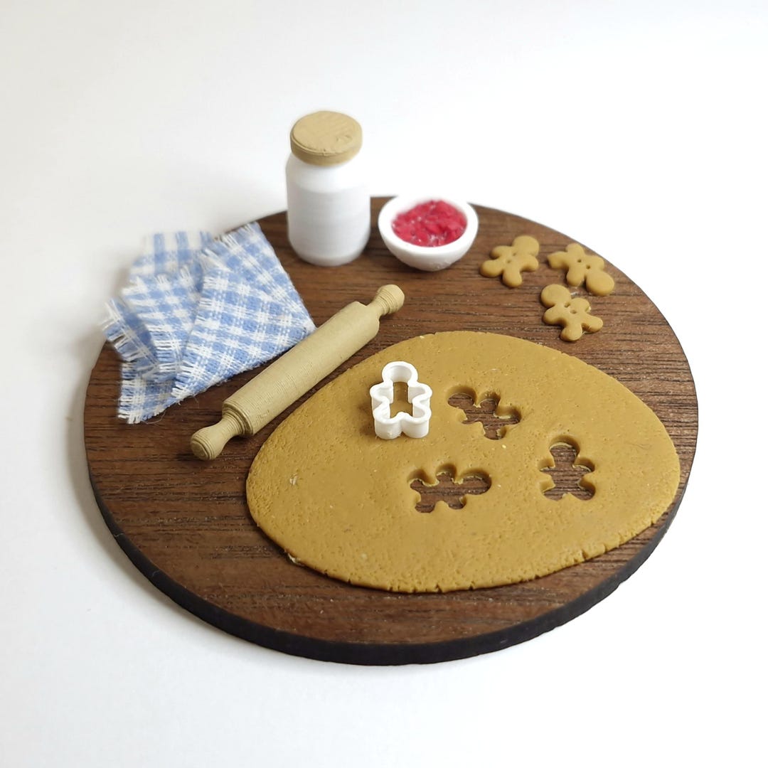 Miniature Christmas Gingerbread Man Cookie, Baking Preparation Set - 1: ...