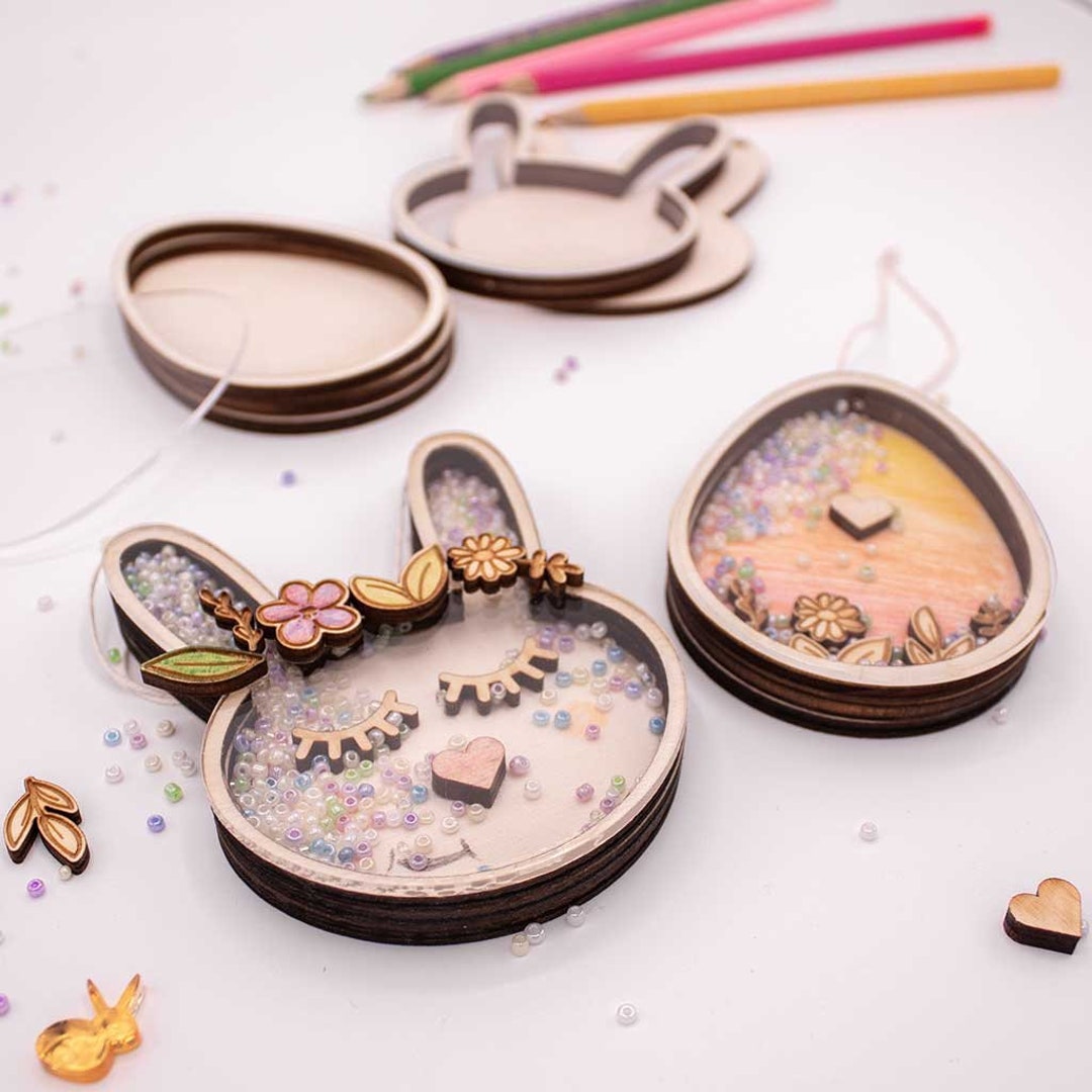 Craft Set Shaker Pendant Easter | Bunny or Egg | Easter Gift, Easter ...