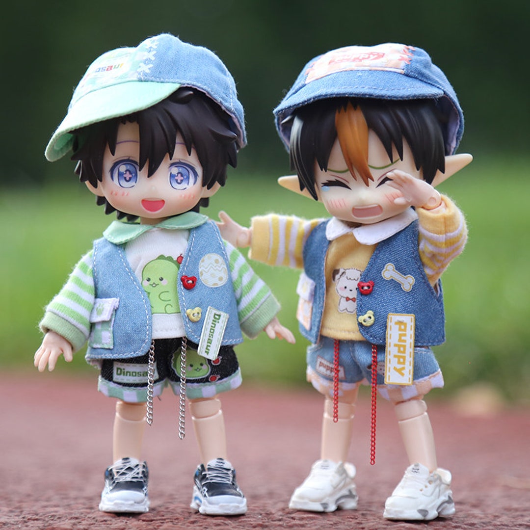 Denim Suit Nendoroid Clothes Obitsu11 1/12BJD Clothes 4pcs Set Puppy ...