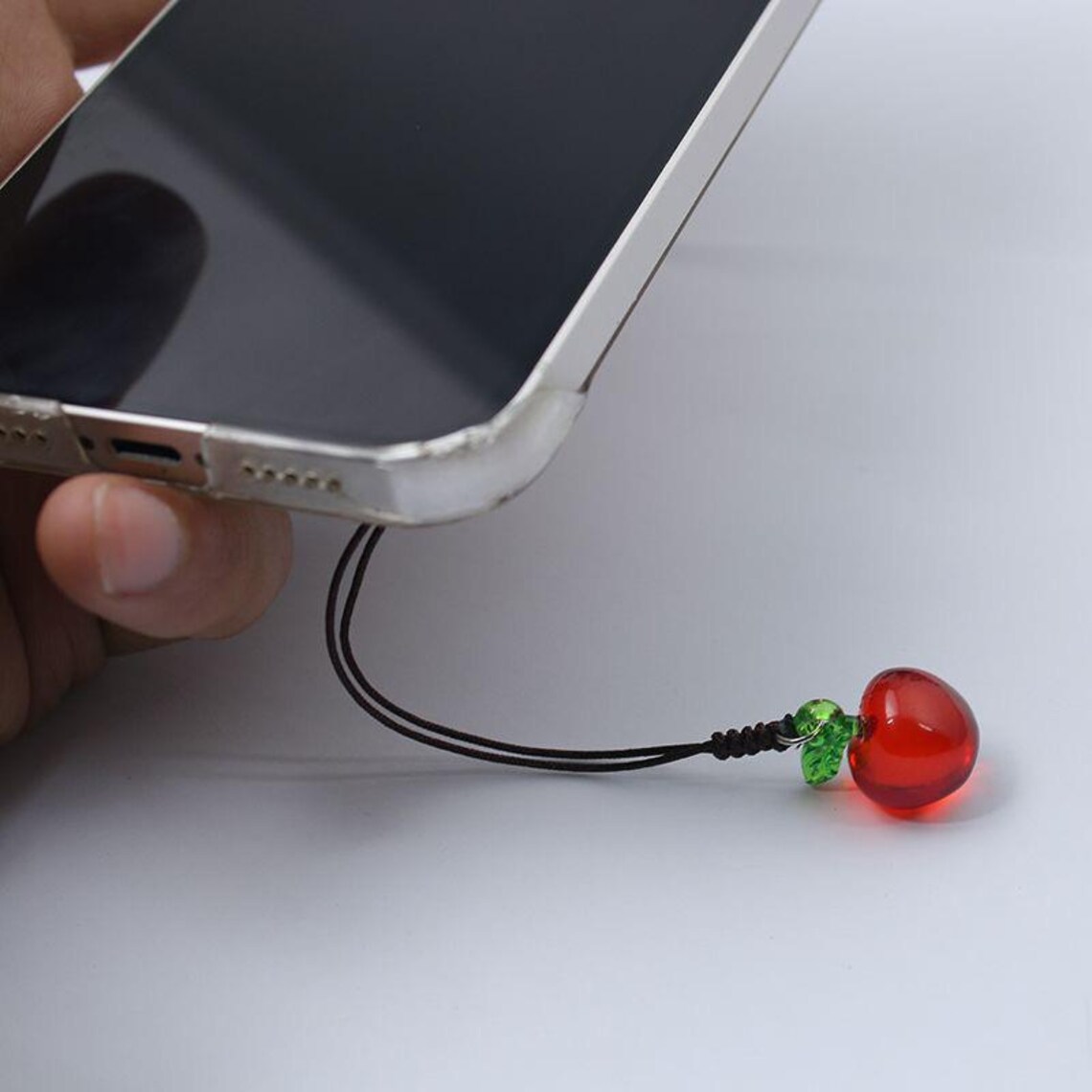Cute Caleb Red Apple Phone Charm Game Love and Deepspace Apple Phone ...