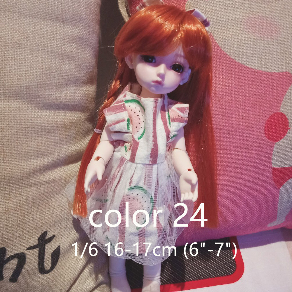 25 Colors 1/3 1/4 1/6 Bjd Hair High Temperature Long Straight - Etsy