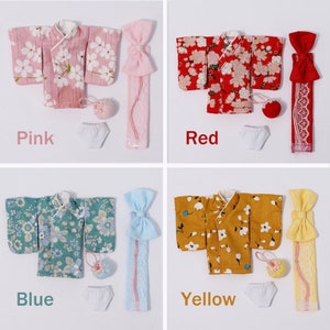 Obitsu11 Doll Clothes Japanese Kimono Set for OB11,1/12 BJD Nendoroid ...