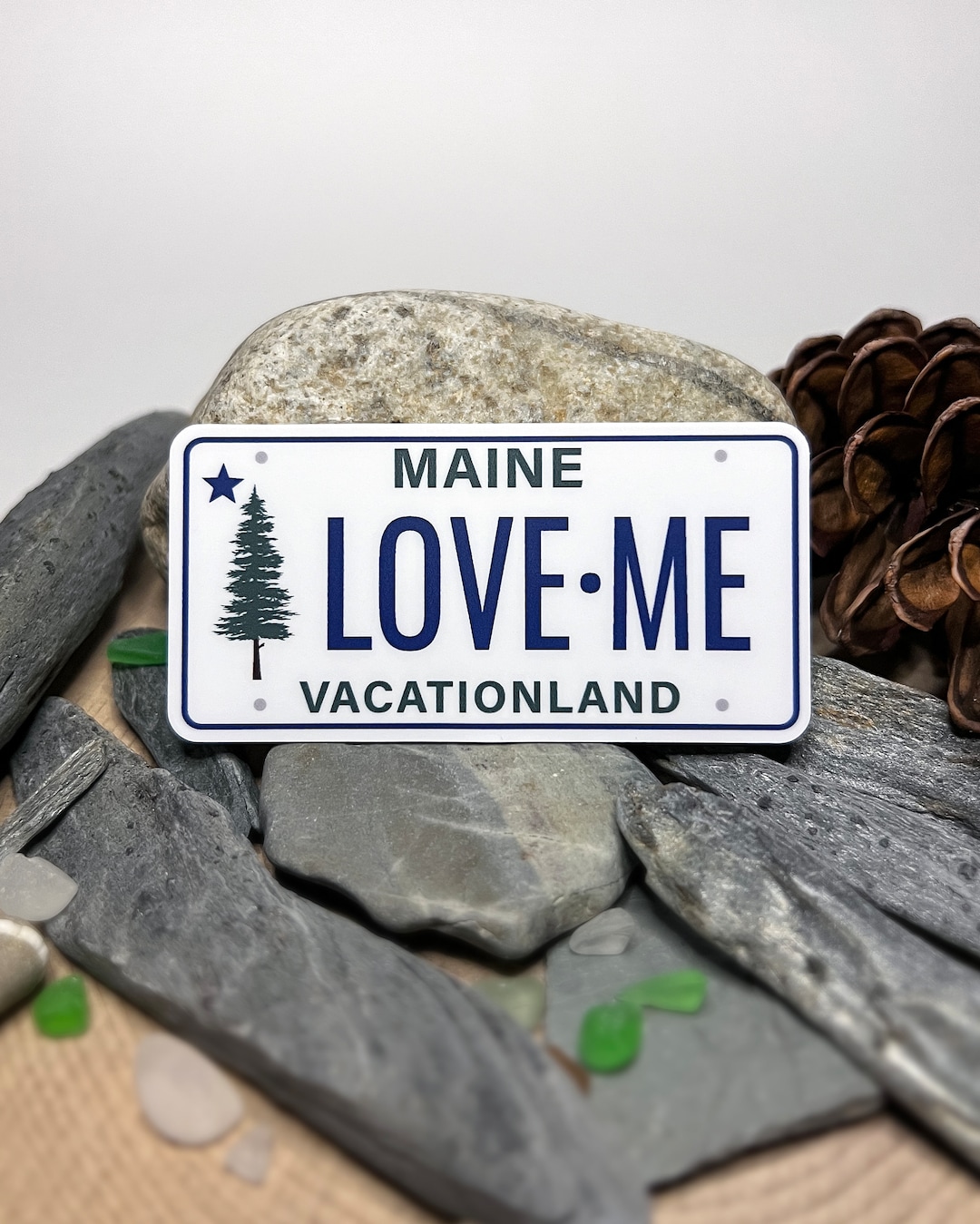 Maine License Plate Sticker – LOVE ME Vinyl Decal - 2 Styles - Etsy