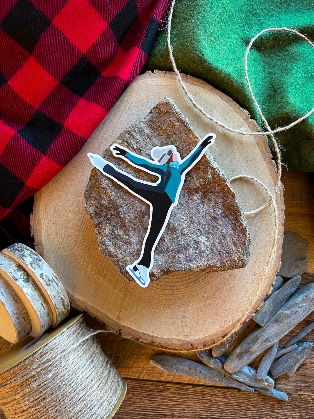 Outdoor Figure Skater Sticker - Adult Ice Skater Sticker - Etsy