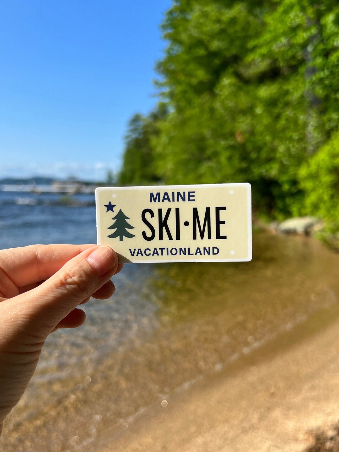 SKI MAINE STICKER - Maine 1901 Flag License Plate Stickers - Maine ...