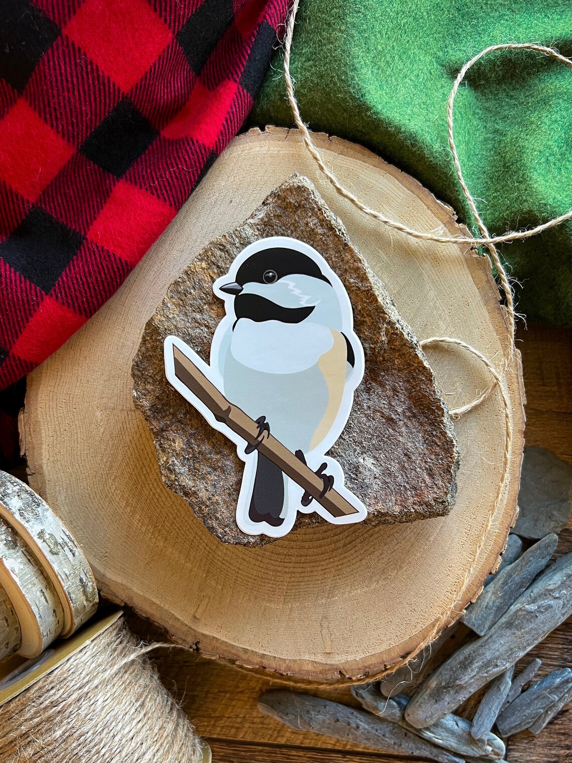 Maine Chickadee Vinyl Sticker - Etsy